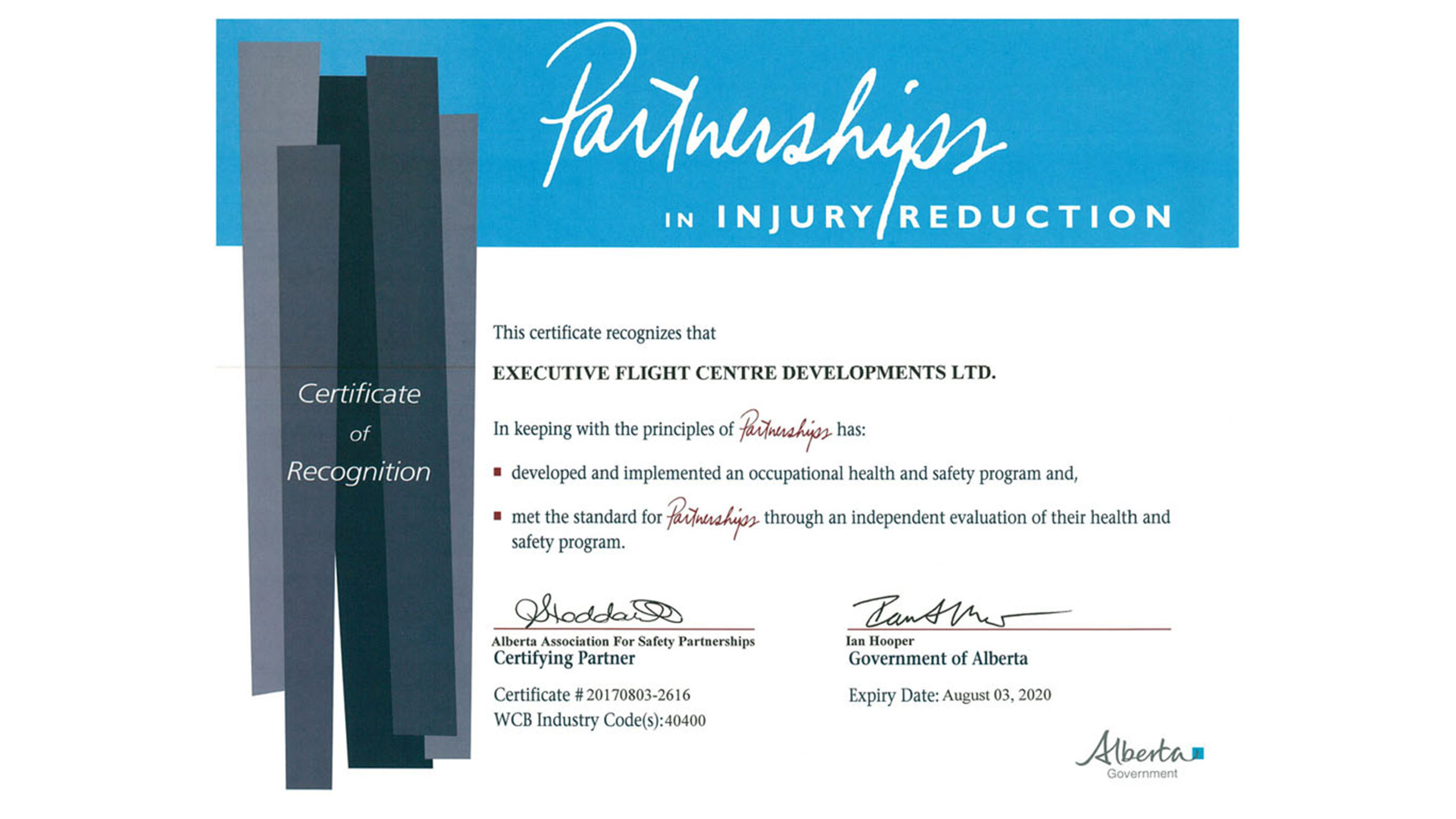 EFC Developments Achieves COR (Certificate of Recognition ...